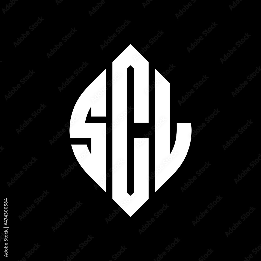 SCL circle letter logo design with circle and ellipse shape. SCL ...
