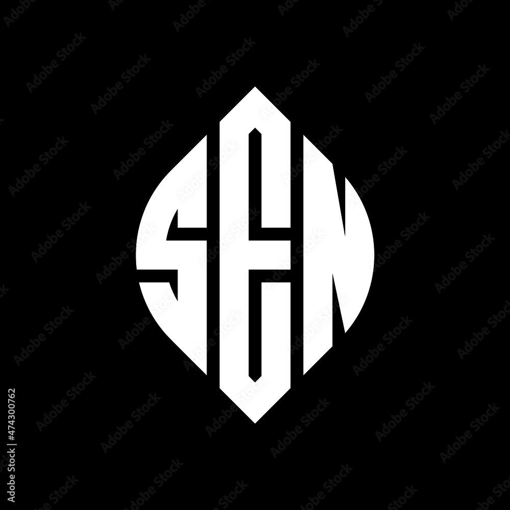 SEN circle letter logo design with circle and ellipse shape. SEN ...