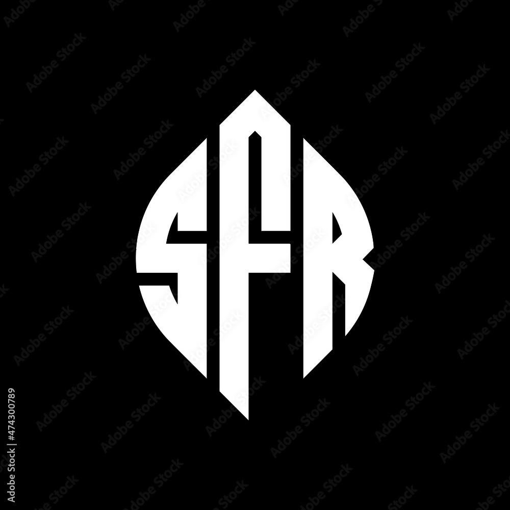 SFR circle letter logo design with circle and ellipse shape. SFR ...