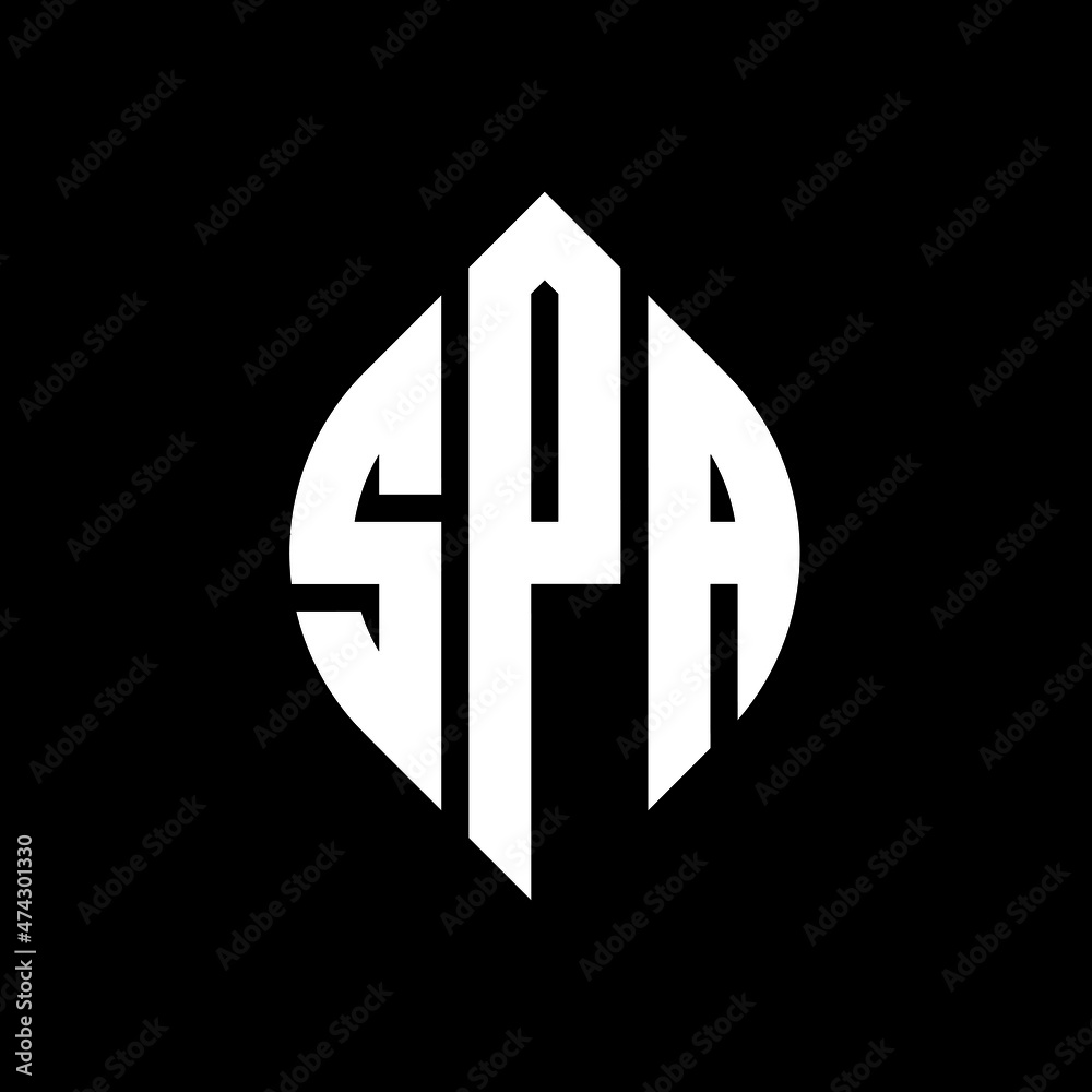 SPA circle letter logo design with circle and ellipse shape. SPA ...