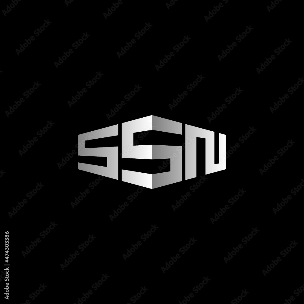 SSN Letter Initial Logo Design Template Vector Illustration Stock ...