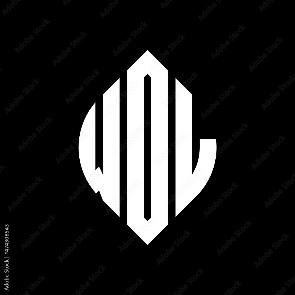 WOL circle letter logo design with circle and ellipse shape. WOL ...