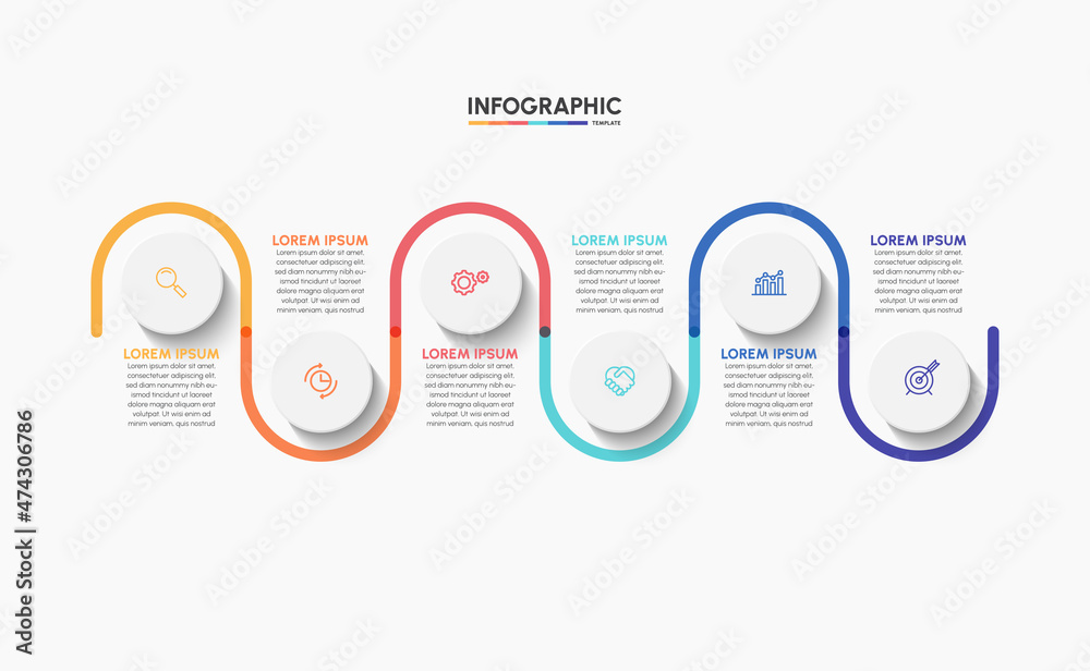 Business infographic timeline icons designed for abstract background ...