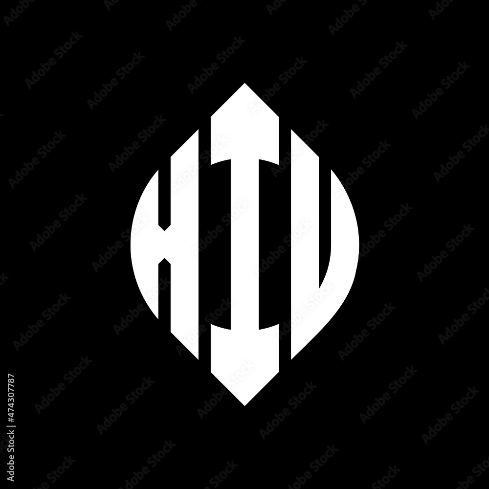 XIU circle letter logo design with circle and ellipse shape. XIU ...