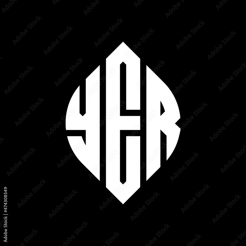 YER circle letter logo design with circle and ellipse shape. YER ...