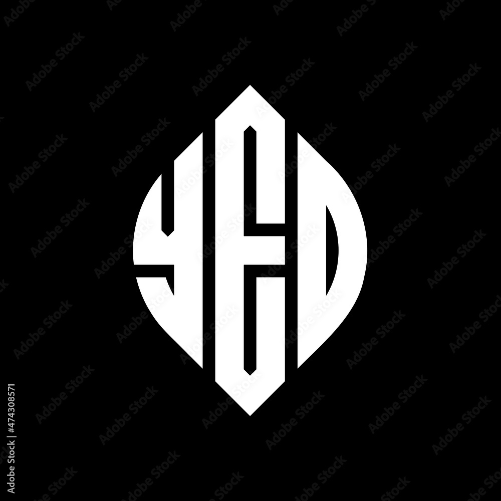 YEO circle letter logo design with circle and ellipse shape. YEO ...