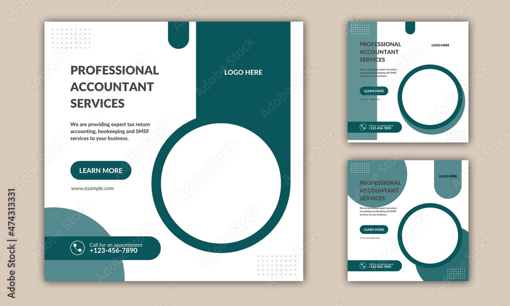 Social Media Post design. Set design of social media advertisement with ...