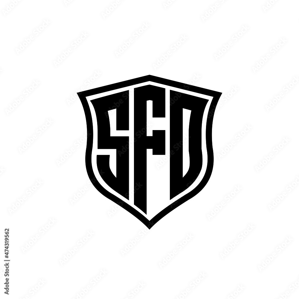 SFD letter logo design with white background in illustrator, vector ...