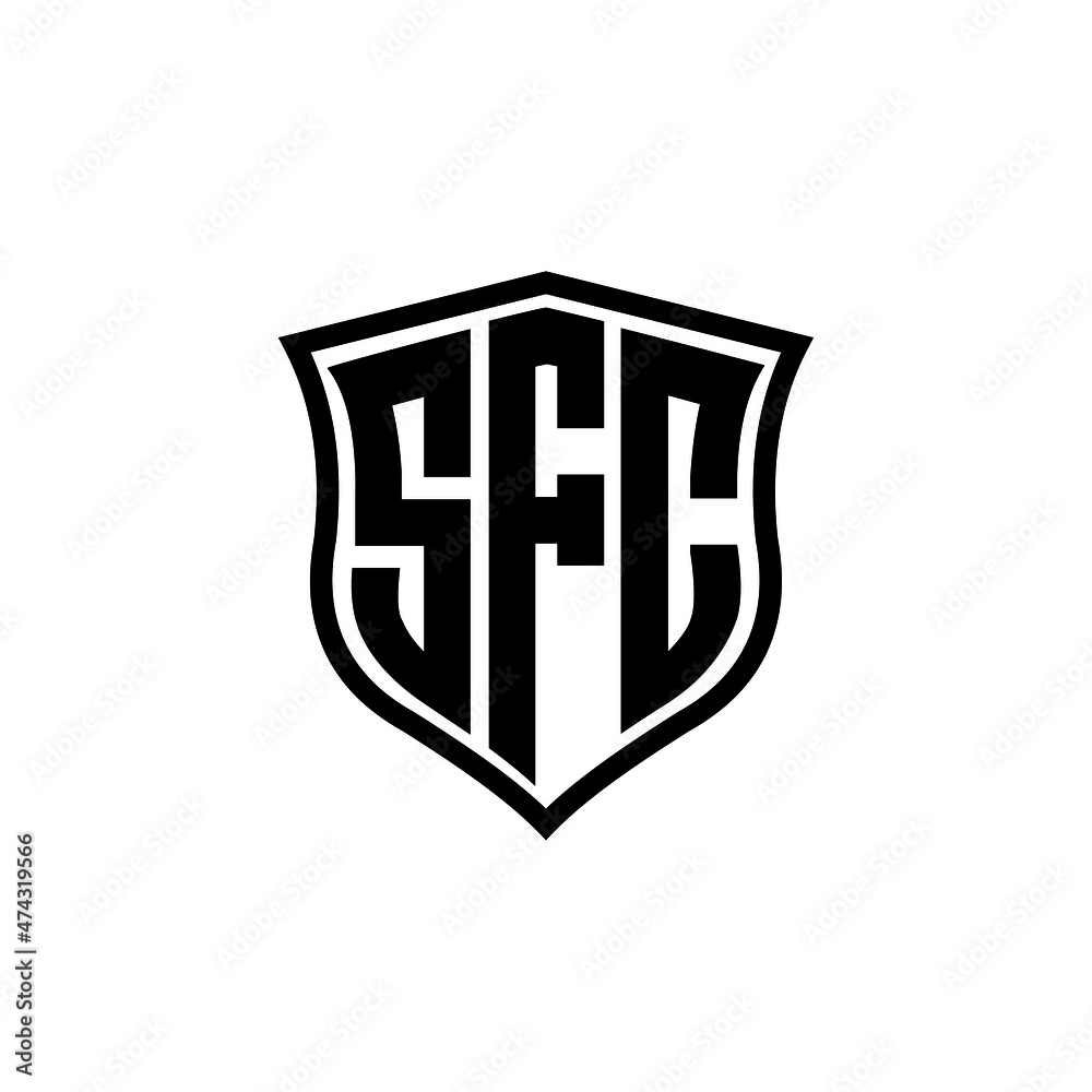 SFC letter logo design with white background in illustrator, vector ...