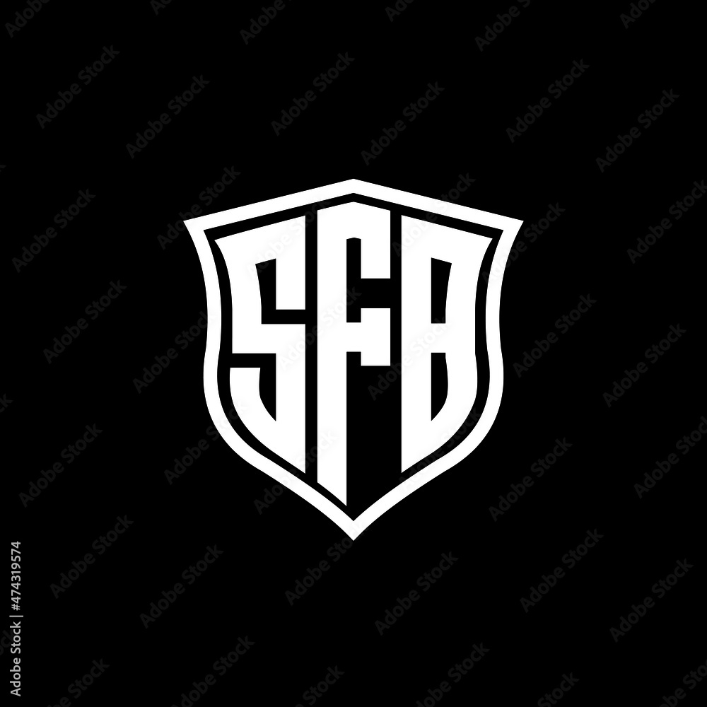 SFB letter logo design with black background in illustrator, vector ...