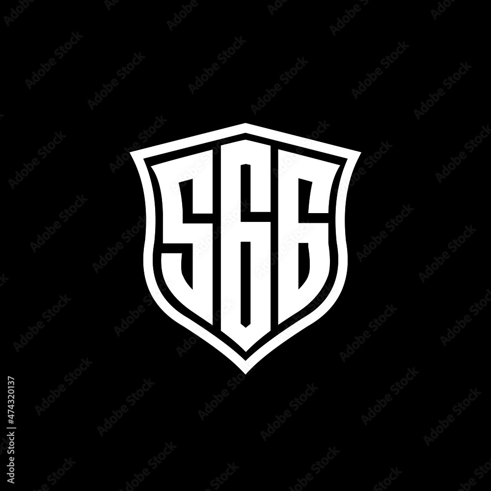 SGG letter logo design with black background in illustrator, vector ...