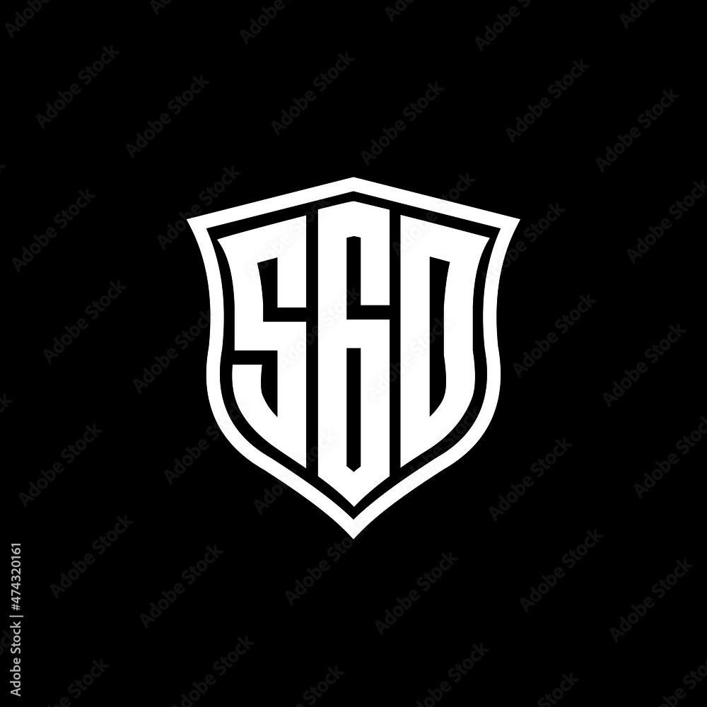 Vecteur Stock SGD letter logo design with black background in ...