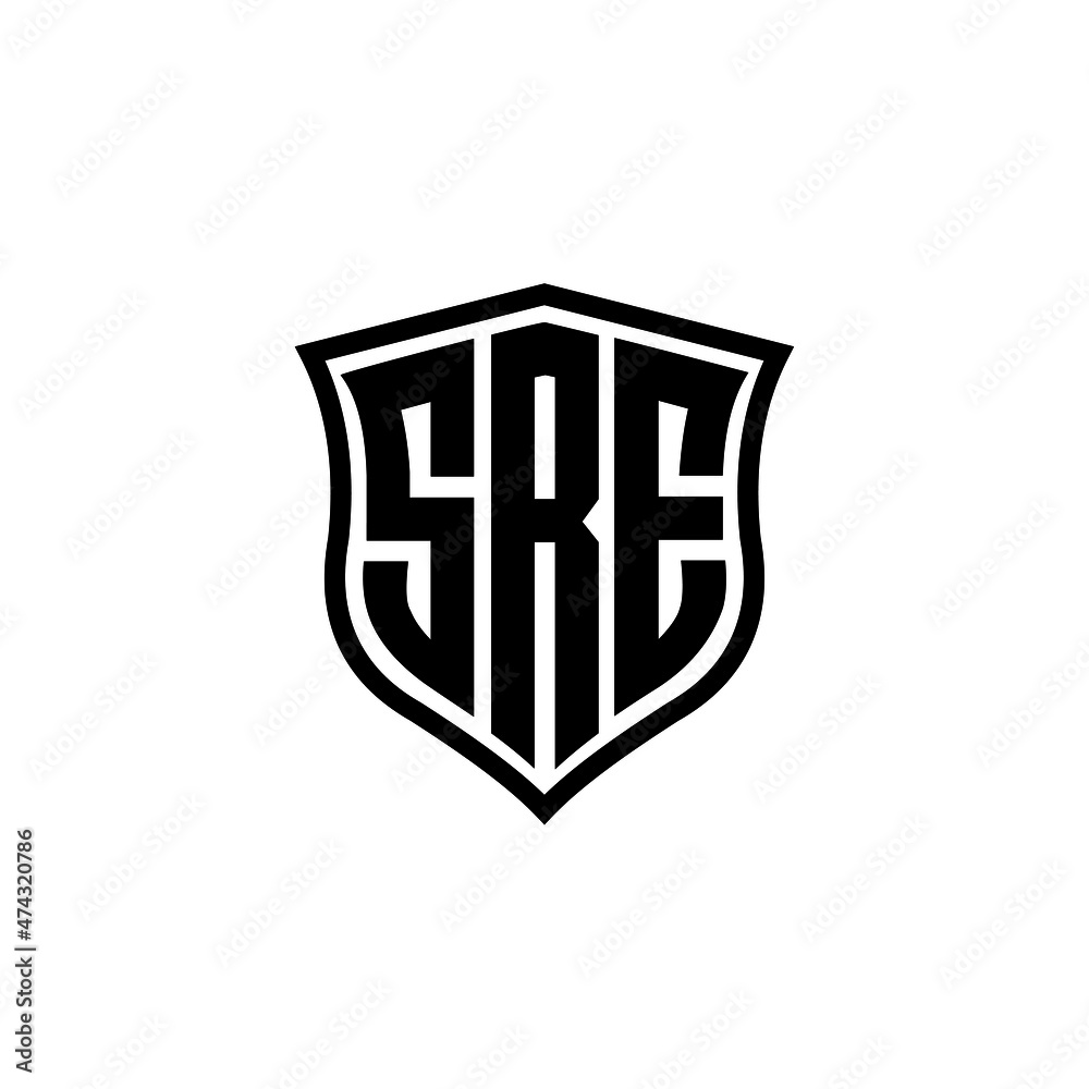 Vecteur Stock SRE letter logo design with white background in ...