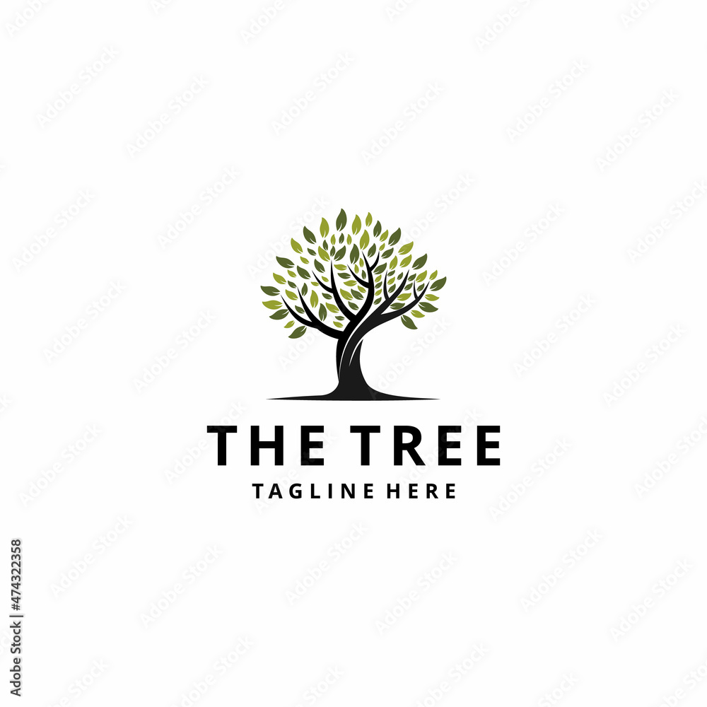 Root tree logo illustration, abstract tree vector silhouette inspired ...