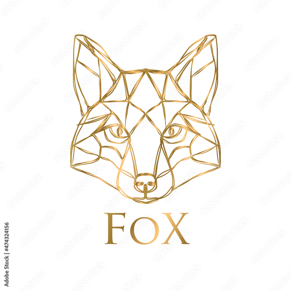 Gold color Fox vector icon. Modern, simple flat vector illustration for ...