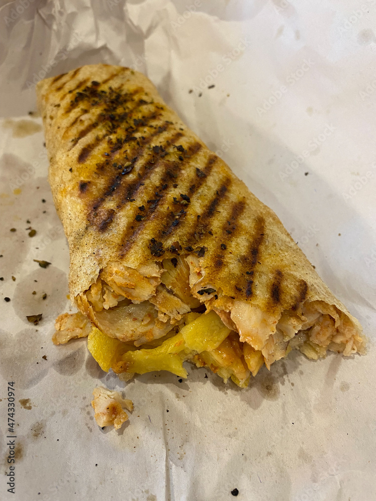 Chicken Wrap Shawarma Tavuk Doner . Traditional Turkish Fast Food Kebab ...