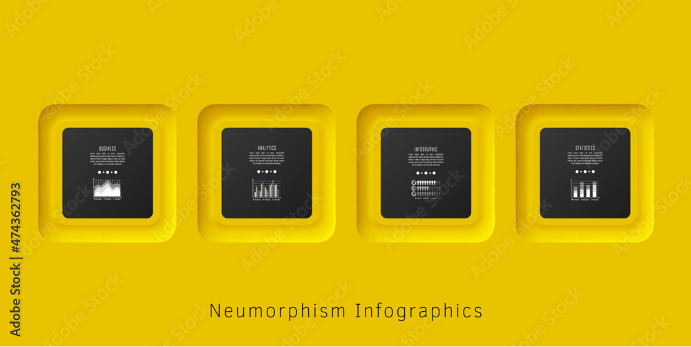Neumorphism infographics template for chart, diagram, web design ...