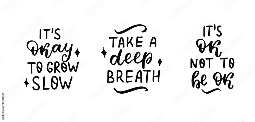 Its okay to grow slow. Take a deep breathe. Hand lettering, psychology ...