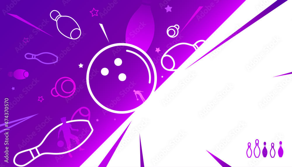 Vector illustration of bowling abstract background design for banner ...