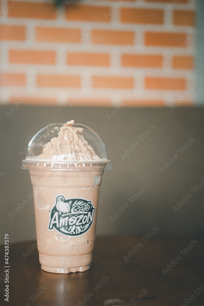Bangkok, Thailand - December 11, 2021 : Mocha frappe, .Cafe Amazon x ...