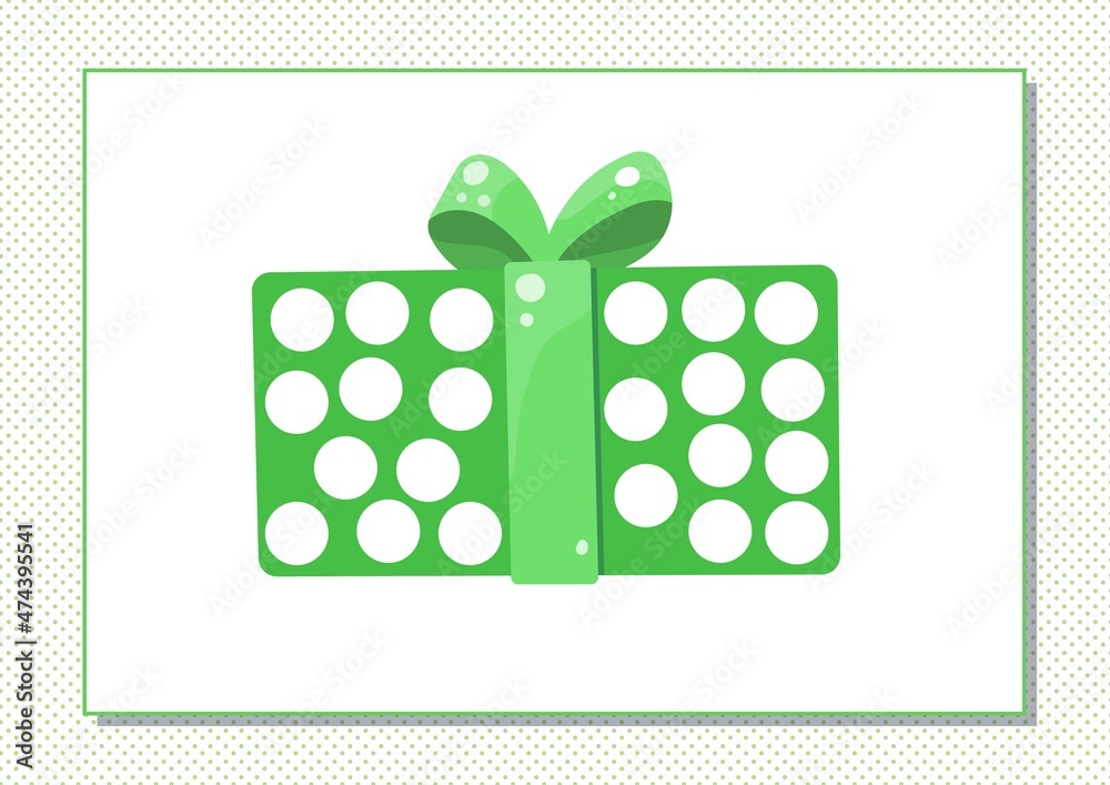 Printable worksheet. Finger painting. Cute cartoon gift box. Vector ...