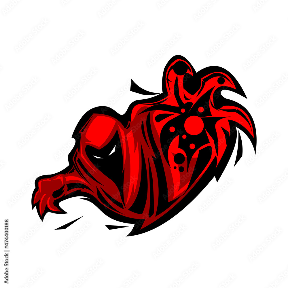 red ninja mascot logo gaming Stock Vector | Adobe Stock