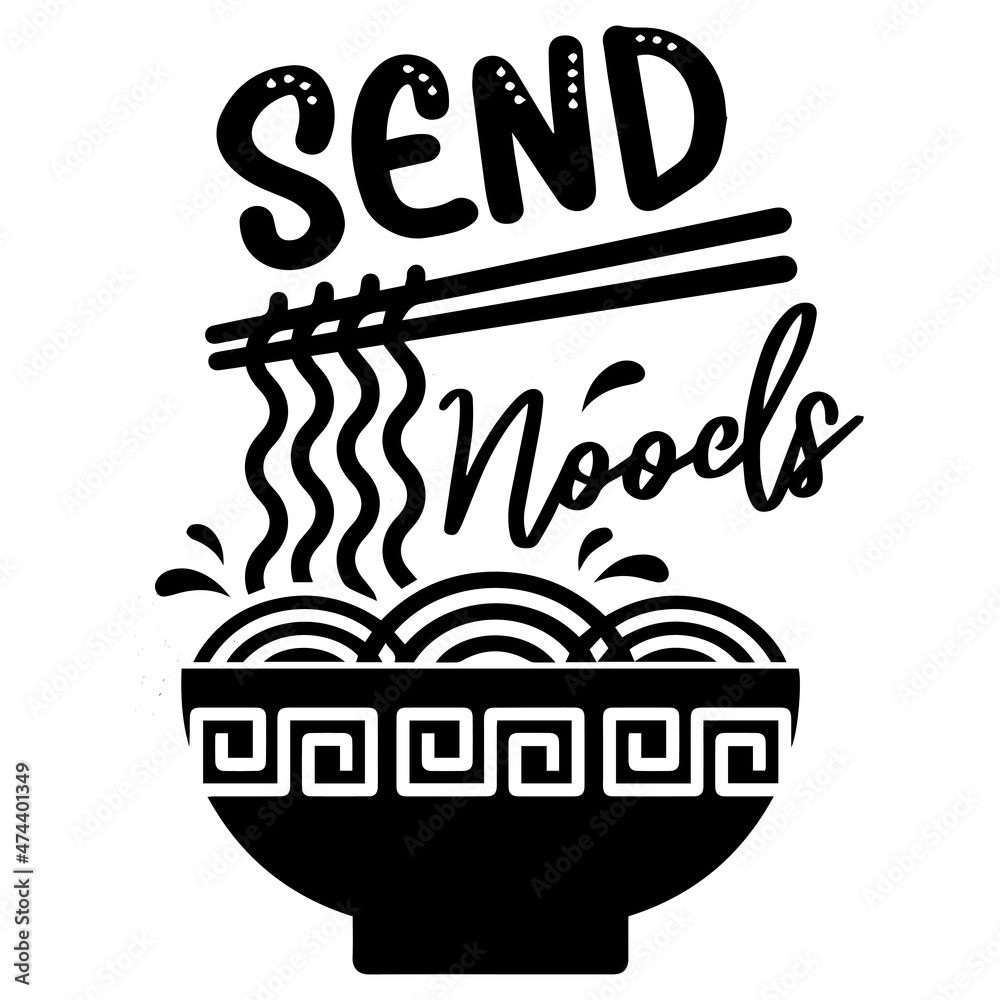 send noods logo inspirational quotes typography lettering design Stock ...