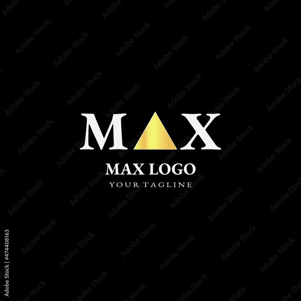luxury gold letter max logo design template vector eps 10 Stock Vector ...