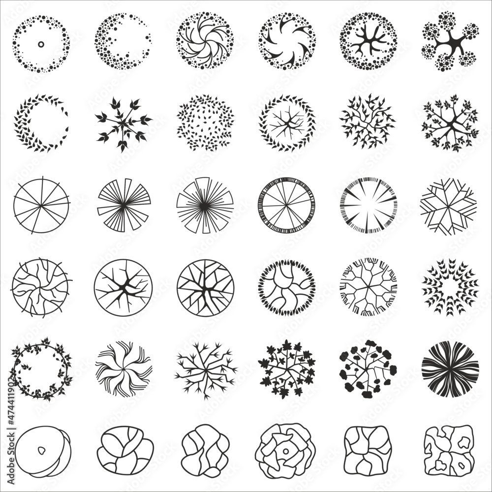 Trees for the master plan. Tree plans for architectural floor plans or ...
