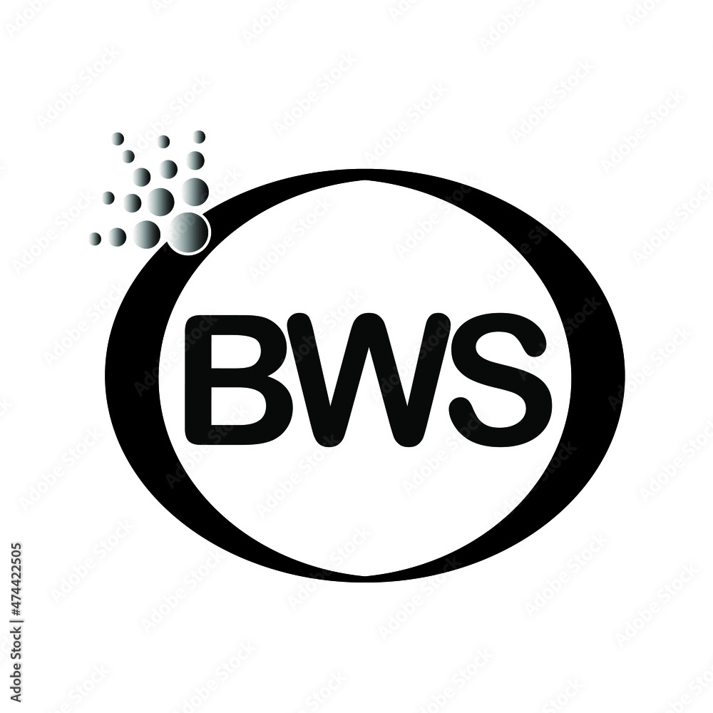 BWS logo. BWS design. Black BWS letter. BWS letter logo design. Initial letter BWS linked circle ...