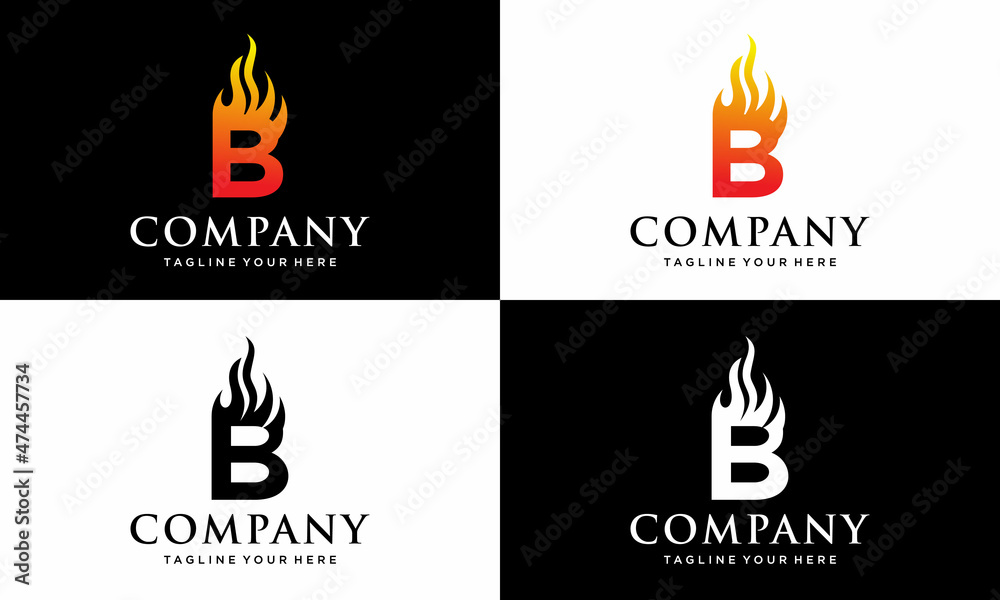Fire letter B logo concept, modern gradient color logo style. on a ...