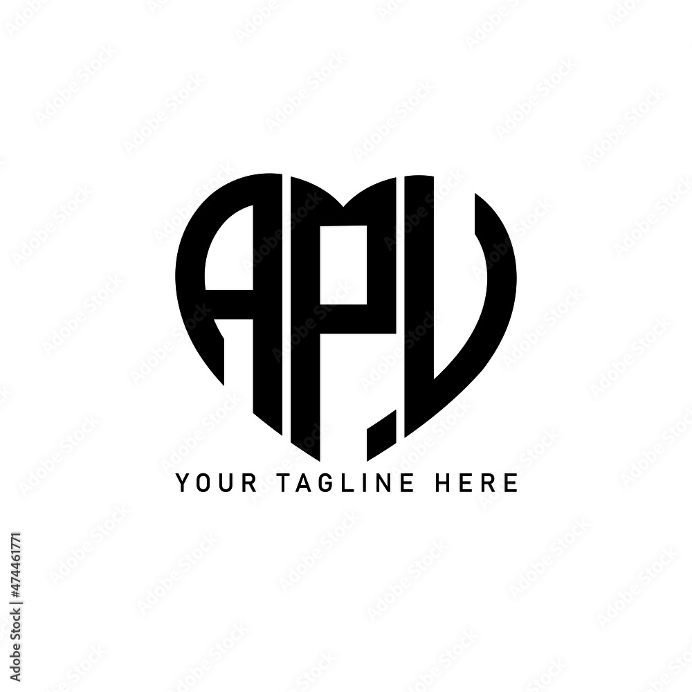 APV letter logo design on white background.APV creative initiale vector ...