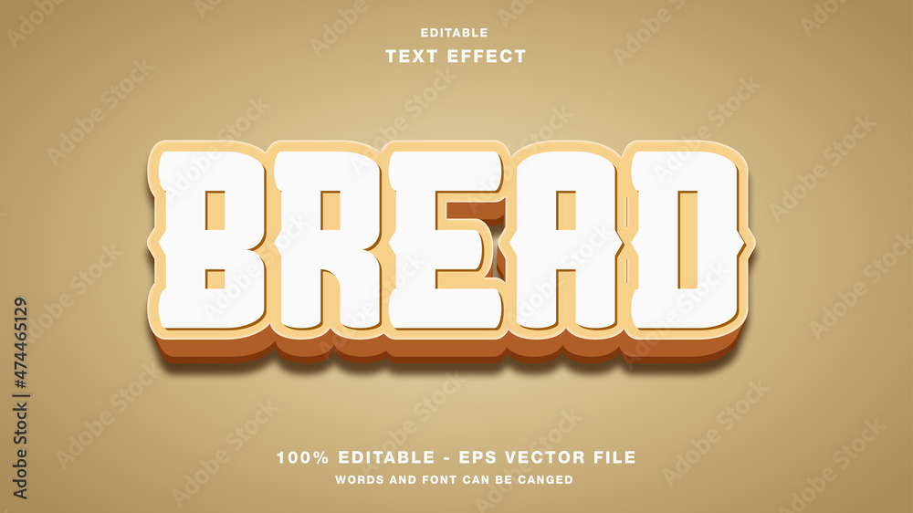 Bread Text Effect Editable Stock Vector | Adobe Stock