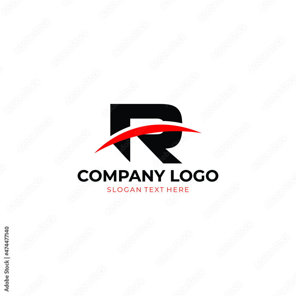 R letter swoosh logo with vector Free Design, R logo vector, letter R ...