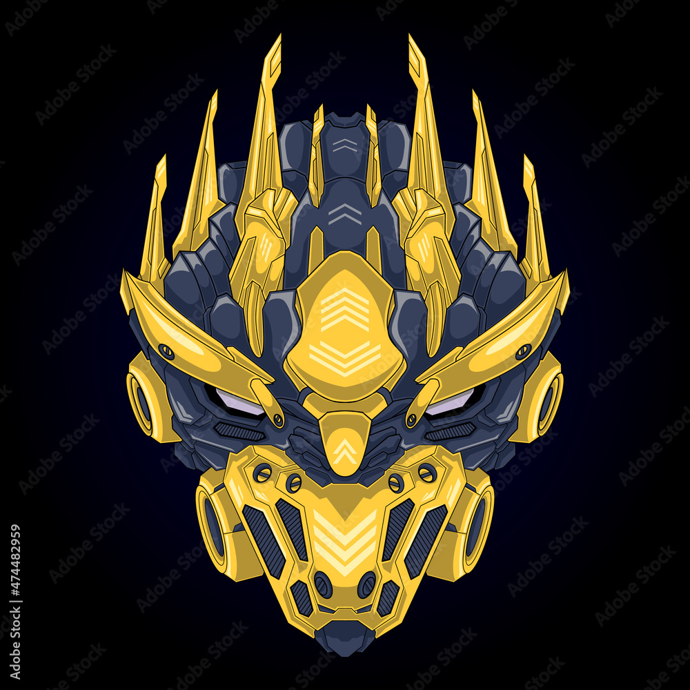 Mecha head robot design Stock Vector | Adobe Stock