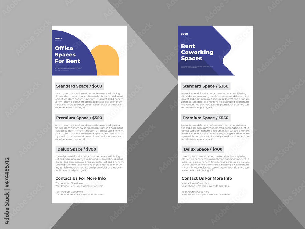 coworking space roll-up banner design template. office coworking space ...