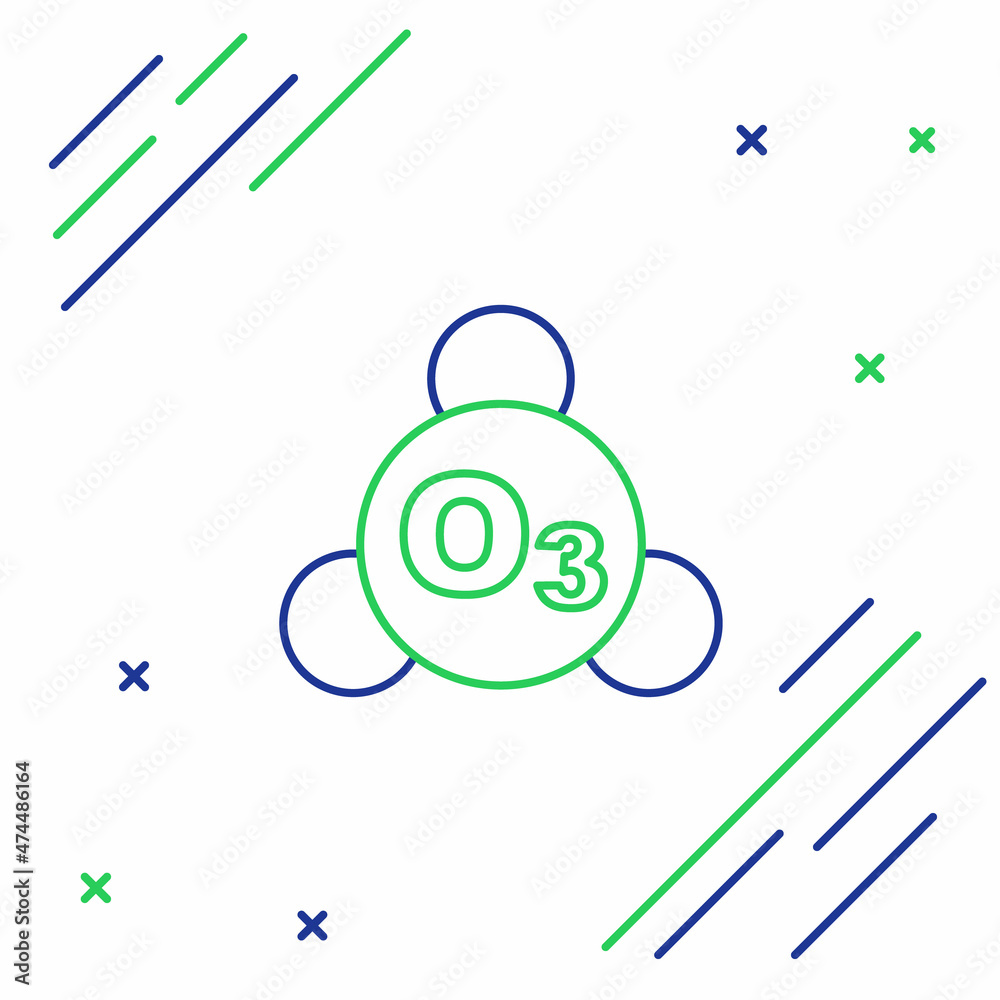 Line Ozone molecule icon isolated on white background. Ozone, O3 ...