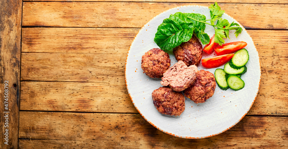 Steam beef cutlets Stock Photo | Adobe Stock