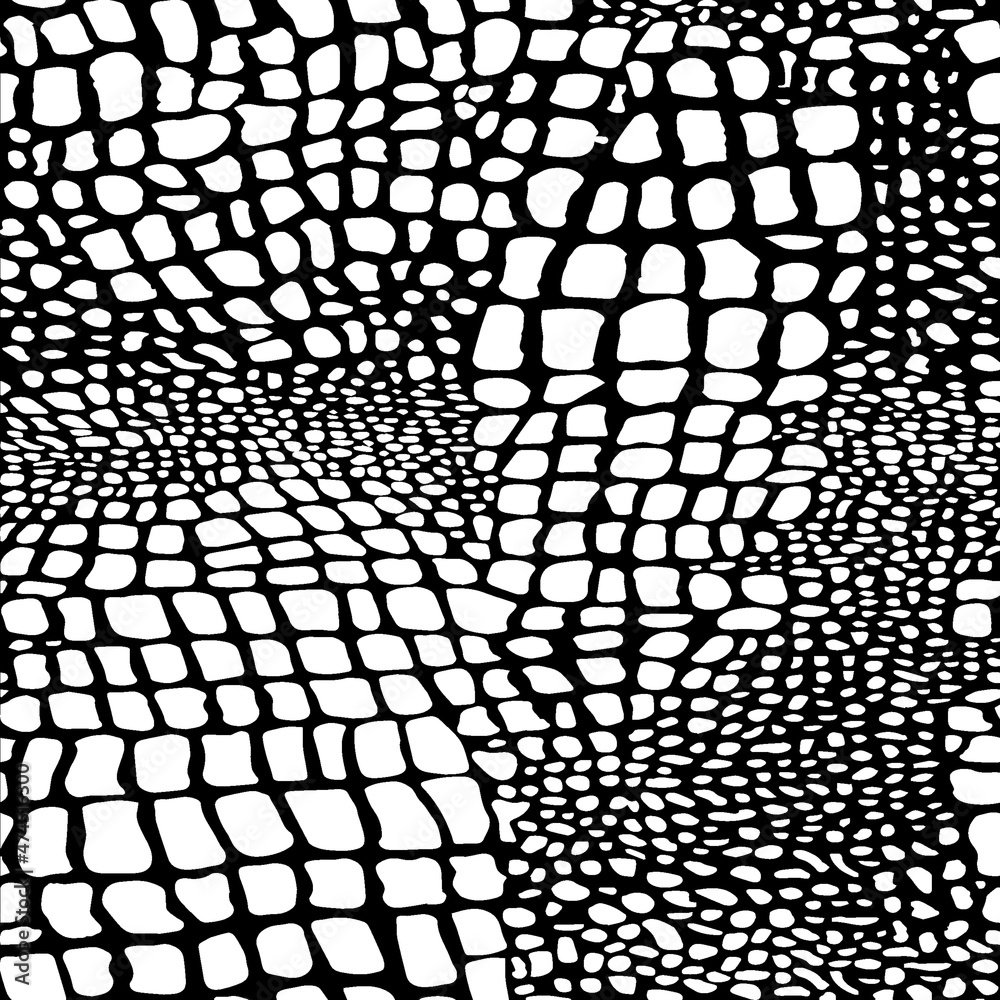 Full Seamless Snake Animal Skin Texture Pattern Vector. Black white ...