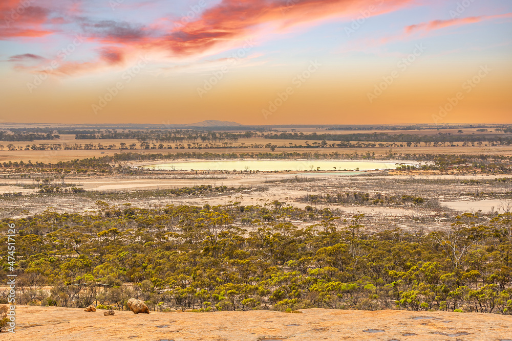 Australian Outback landscape near Hyden Western Australia seen from ...