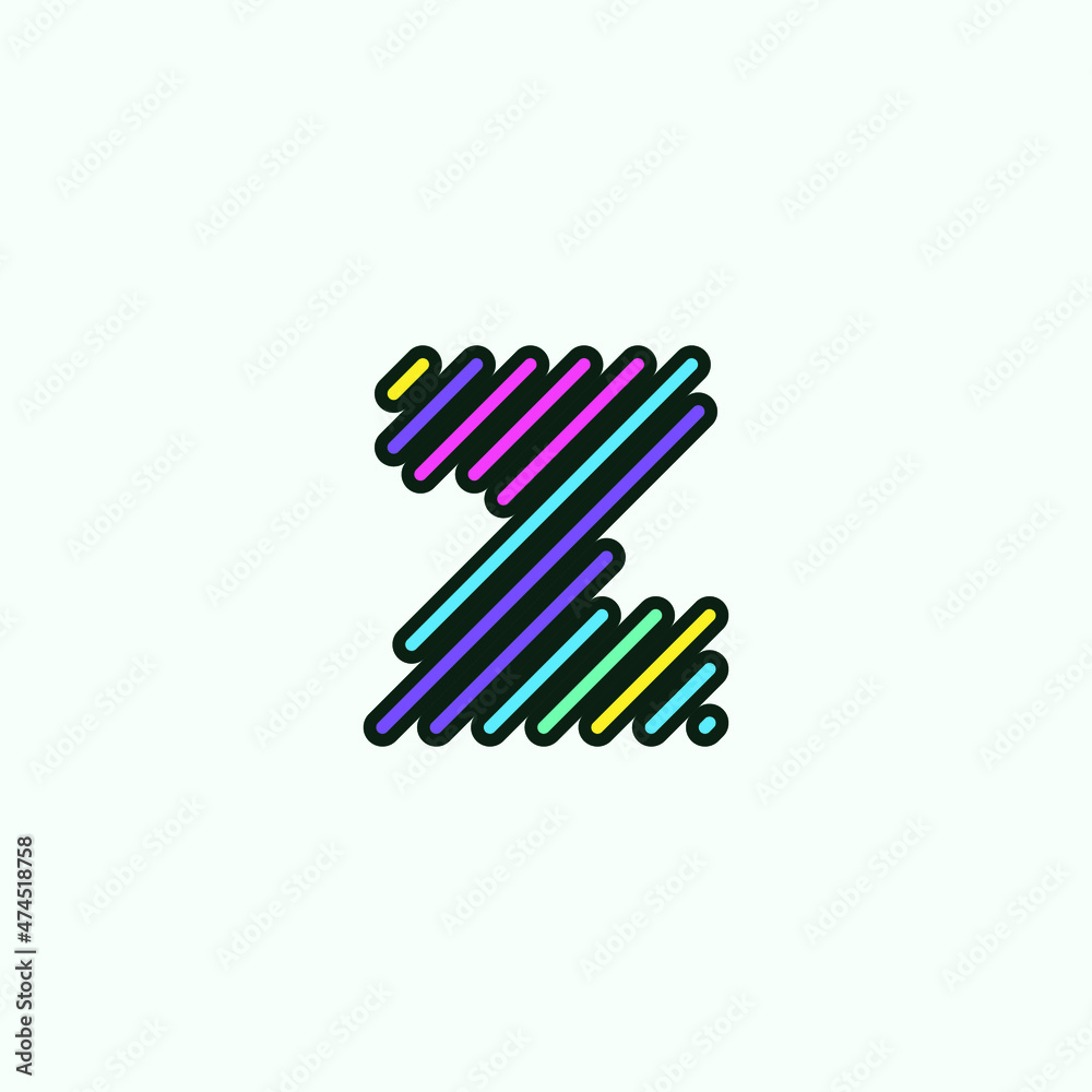 Modern Colorful Z Letter element logo design template. Cute comic ...
