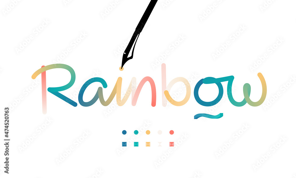 Editable rainbow (color blend) text effect + tutorial. Created using AI ...