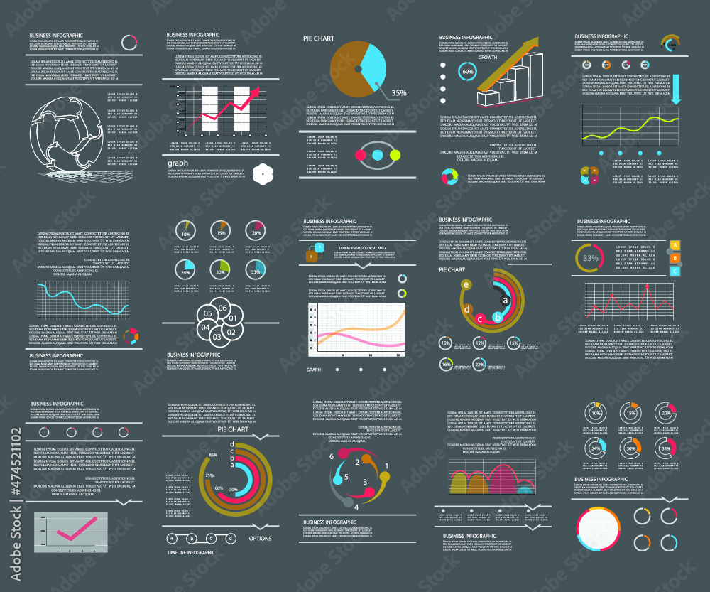 Elements for business data visualization, Modern infographic design ...