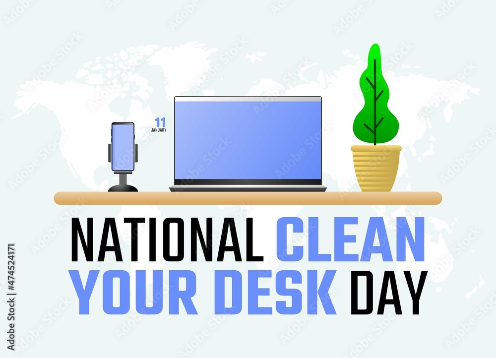 vector graphic of national clean your desk day good for national clean ...