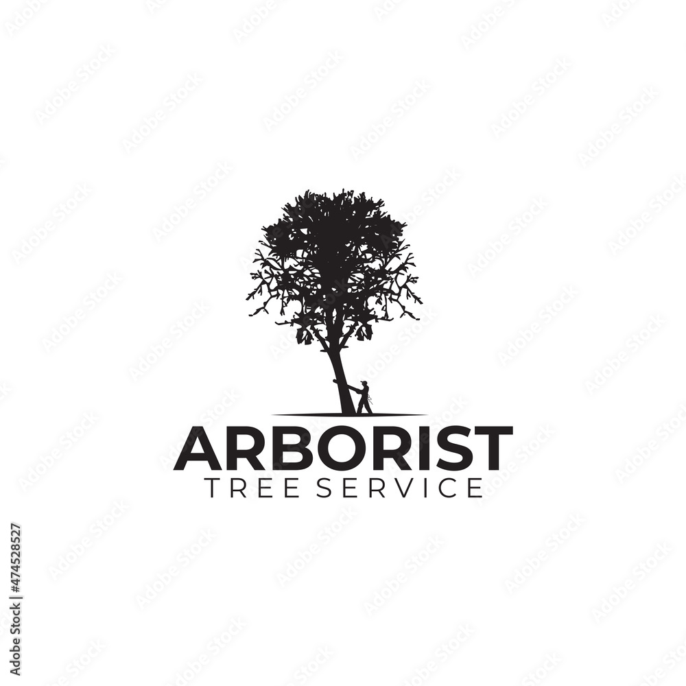 Arborist tree cutter logo design Stock Vector | Adobe Stock