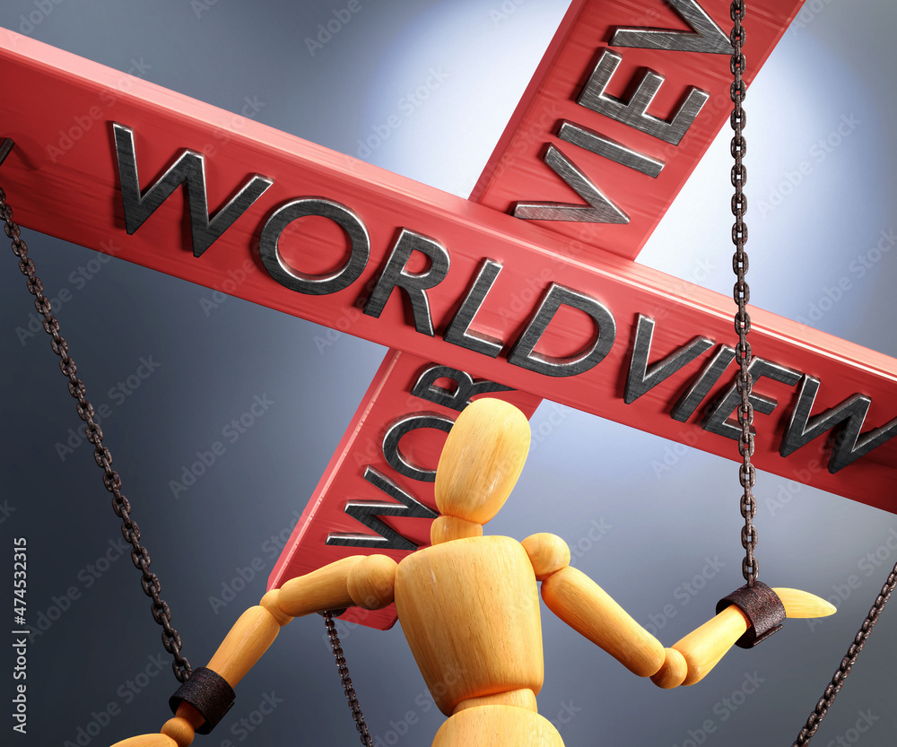 Worldview control, power, influence and manipulation symbolized by ...