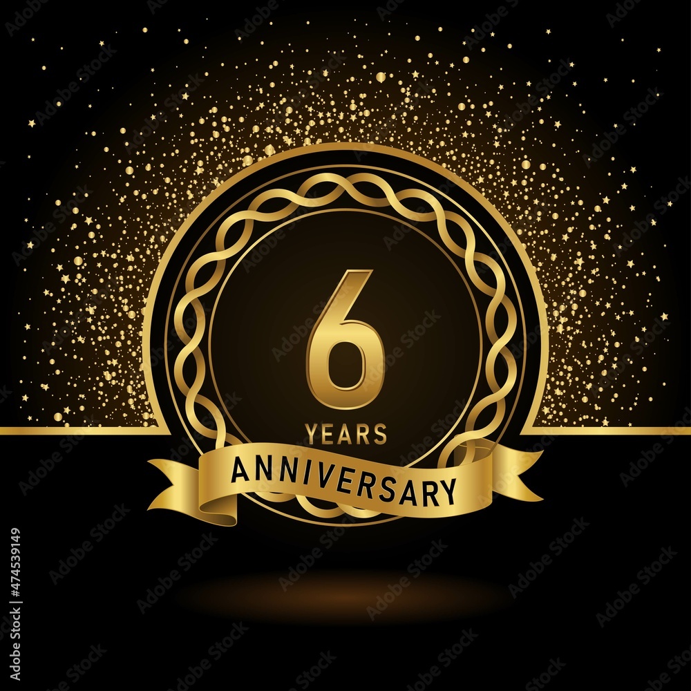 6th anniversary logo template Vector design birthday celebration ...