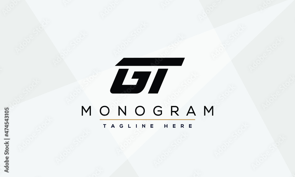 GT Letter Logo Design. Initial letters TG logo icon. Stock Vector ...