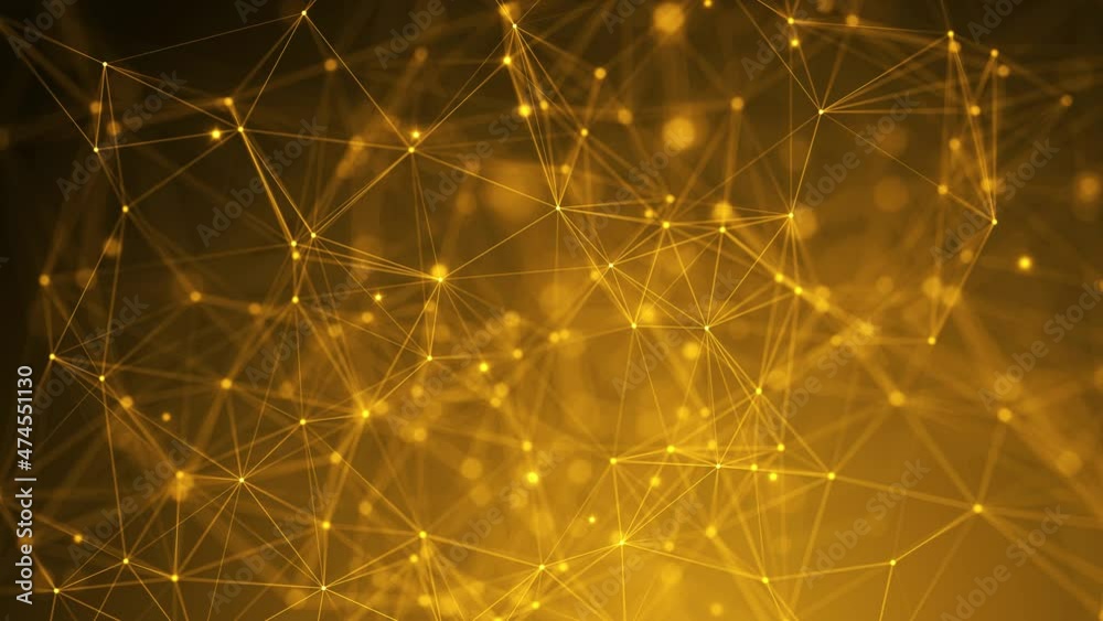 Golden Plexus abstract network business technology science background loop Stock Video | Adobe Stock