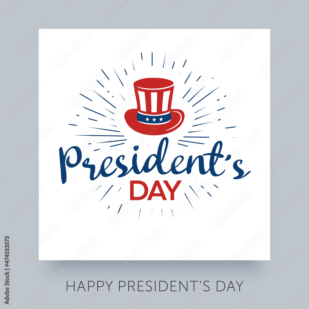 Happy President's Day calligraphic celebration text. Federal holiday in ...
